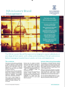 MA in Luxury Brand Management – Richmond University